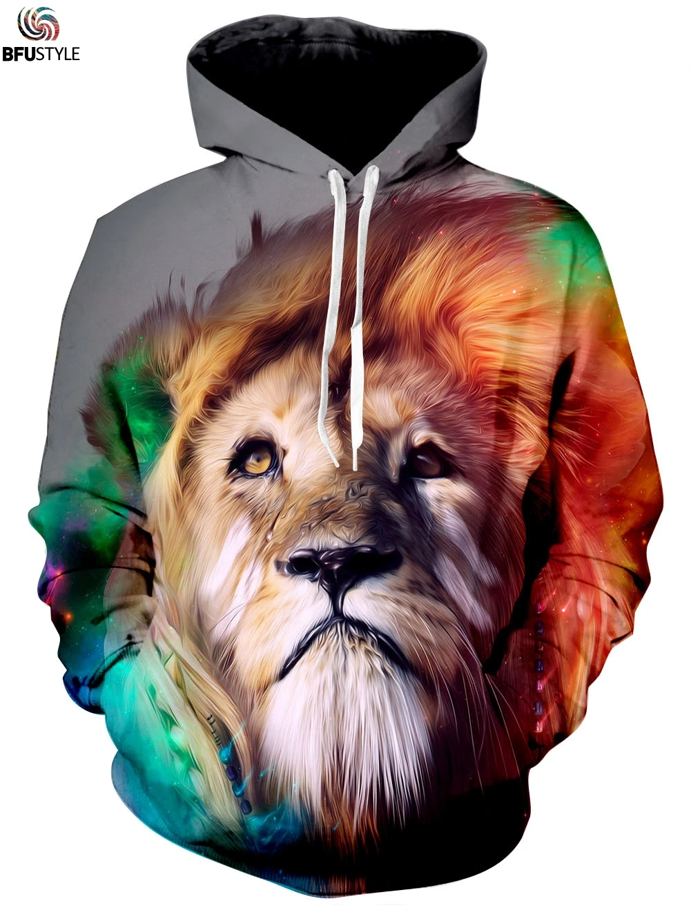 Brand Clothing Lion Allover Print Hoodie Sweatshirts Men Male Casual ...