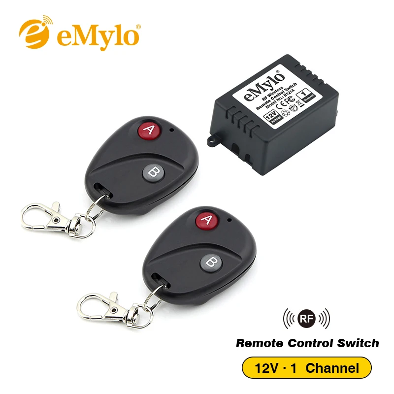 eMylo RF DC12V Wireless Remote Control Light Switch 433Mhz Round Type ...
