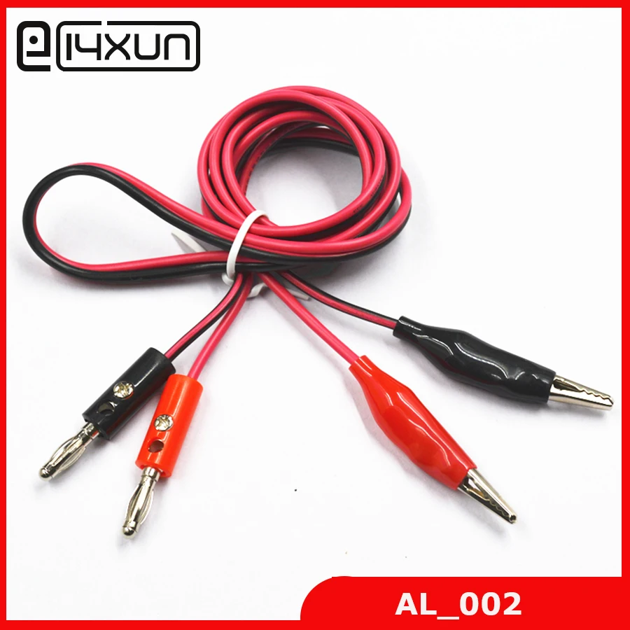 1Pcs Alligator Clip to Banana Plug Electrical Test Cable Leads red black
