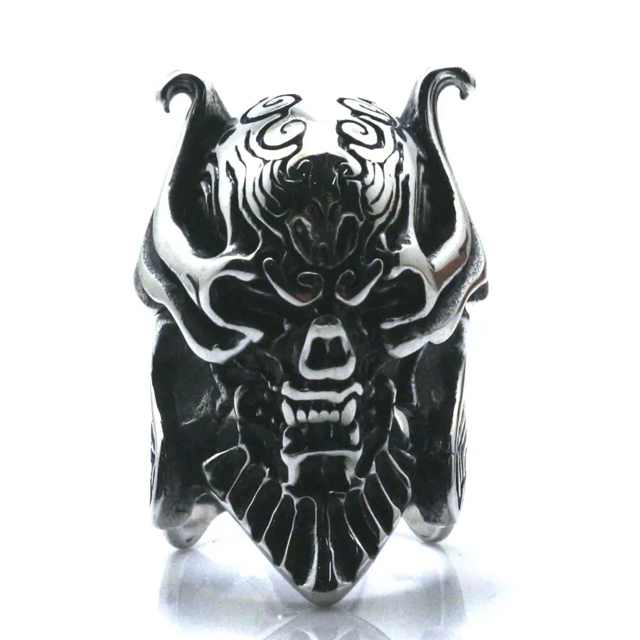 Men Boy Cool 316l Stainless Steel Devil Evil Spirit Azrael Ring Rock ...