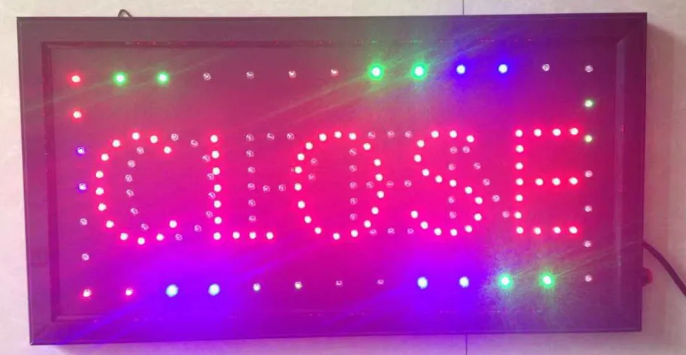 customized open closed sign 10X19 inch indoor Ultra Bright flashing led ...