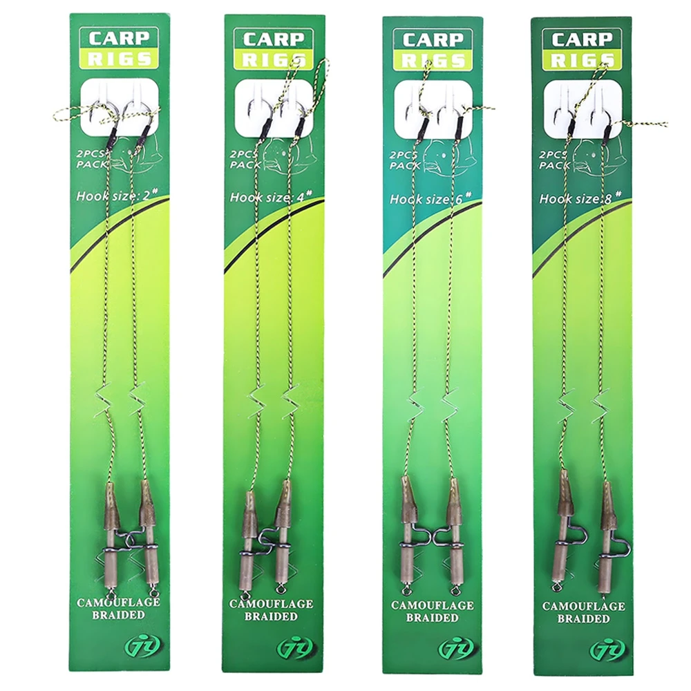 Paired Stainless steel Camouflage Braided Line Carp Rig Bait Fishing ...