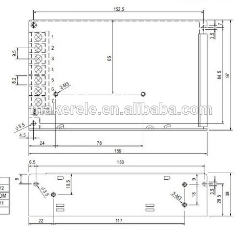 new model 75w dual output D-75B switching power supply new model 5v 24v ...