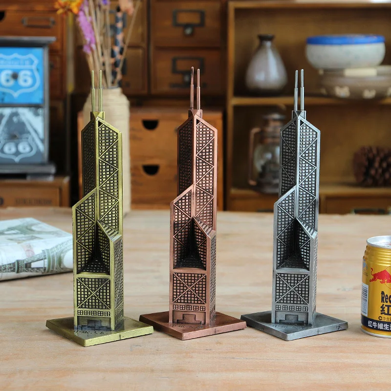 10 inch Building Statue Metal Craft Bank of China Tower Metal Tower ...