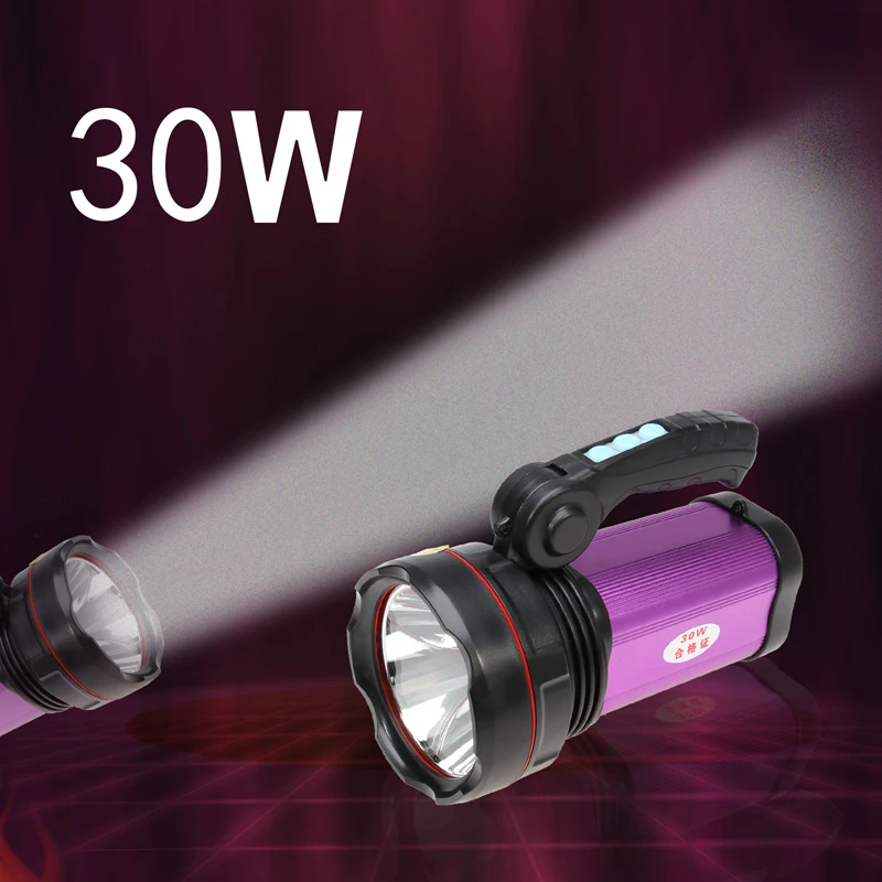 Bright 30W Outdoor LED Flashlight 800lm Portable Handle Power Bank ...