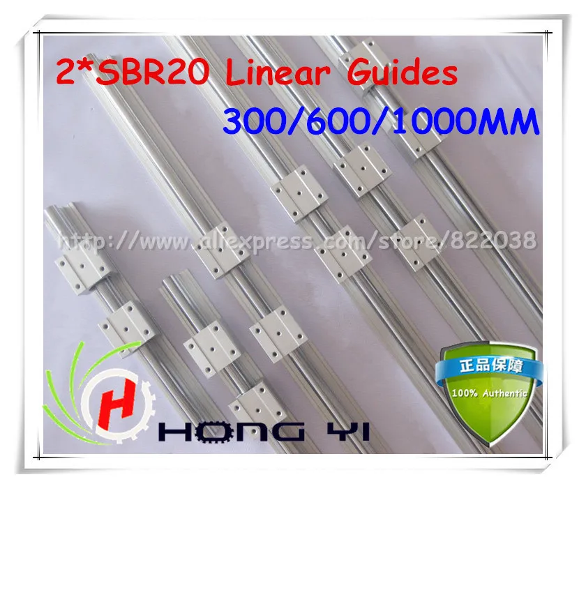 2 X SBR20 Linear Guides L=300/600/1000mm Linear Rails+12 * SBR20UU ...