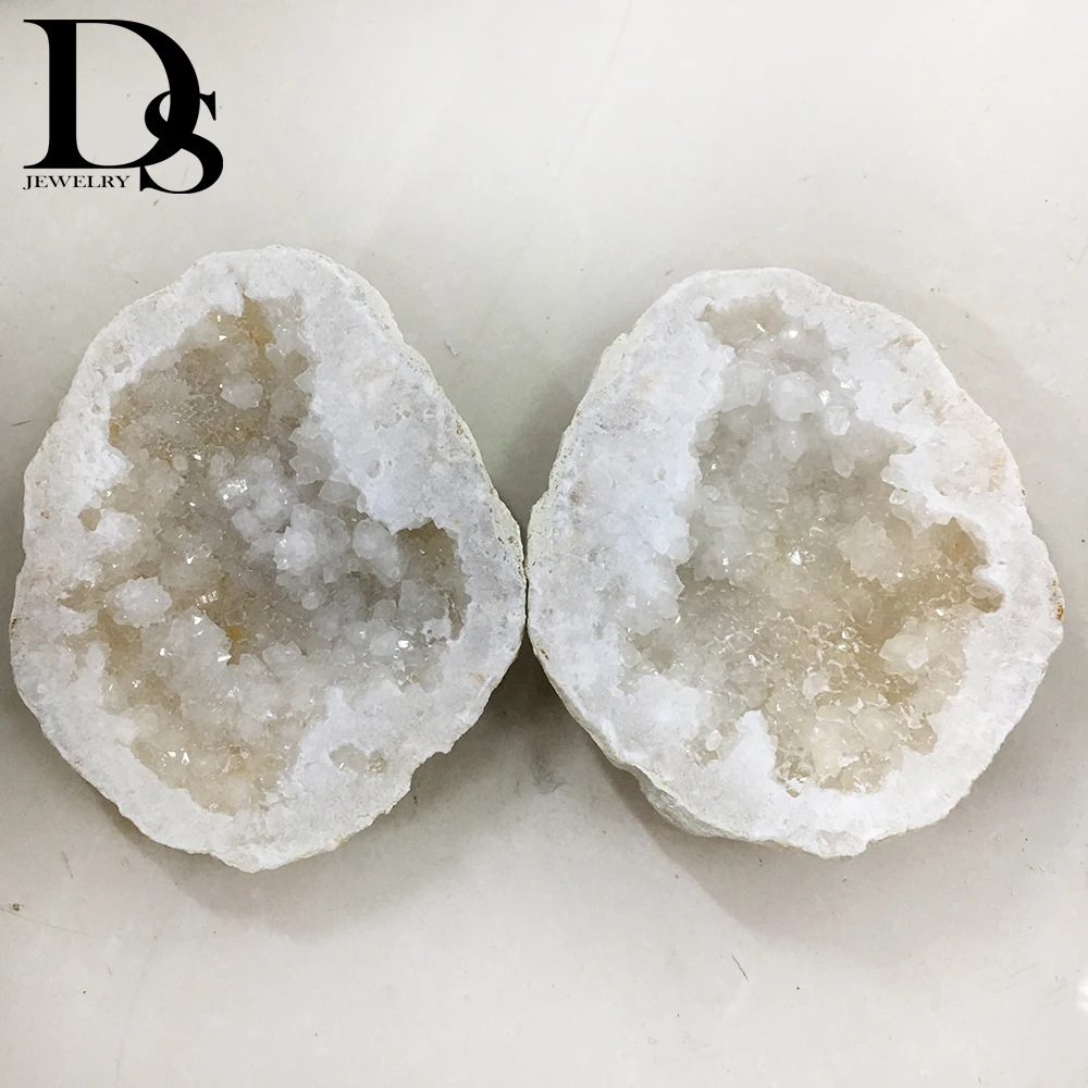 2pcs Natural Big Size Agate Geode Slice Drusy Druse Quartz Crystal ...