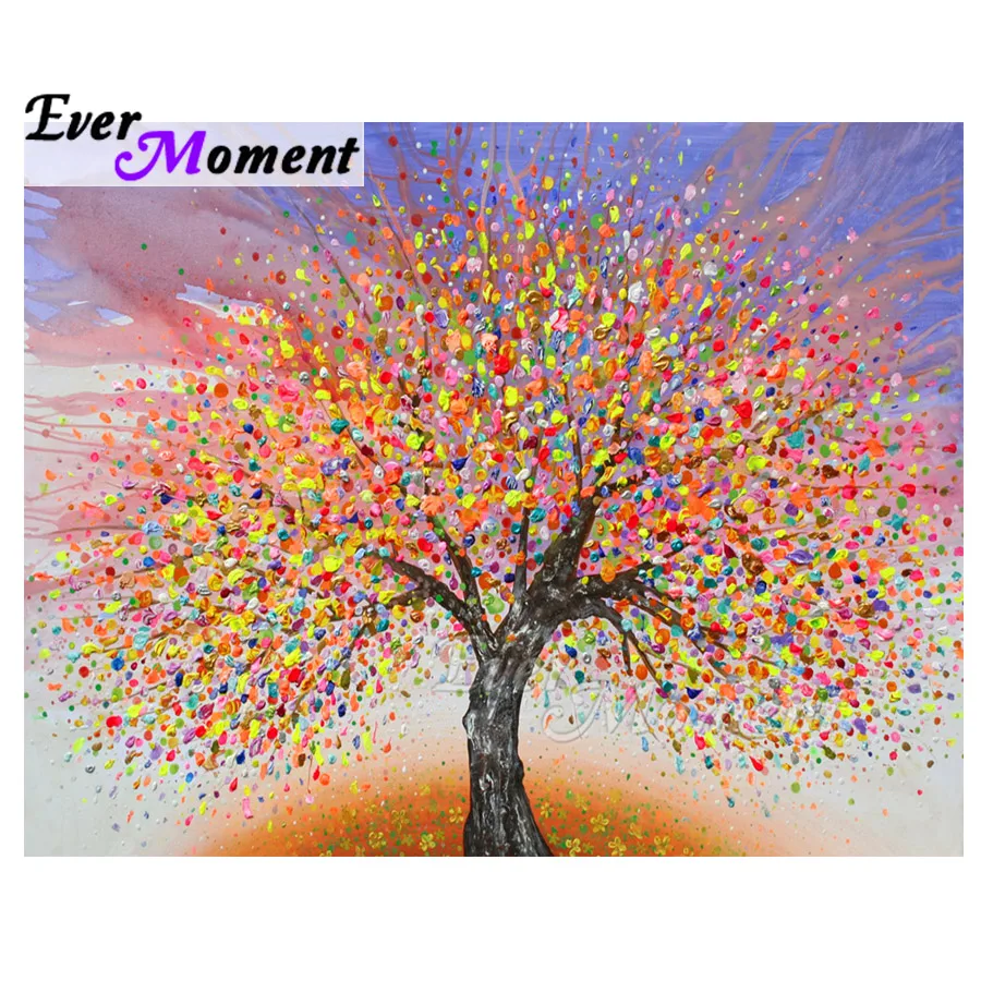 Ever Moment Diamond Painting Handmade Colorful Tree Full Square Drill ...