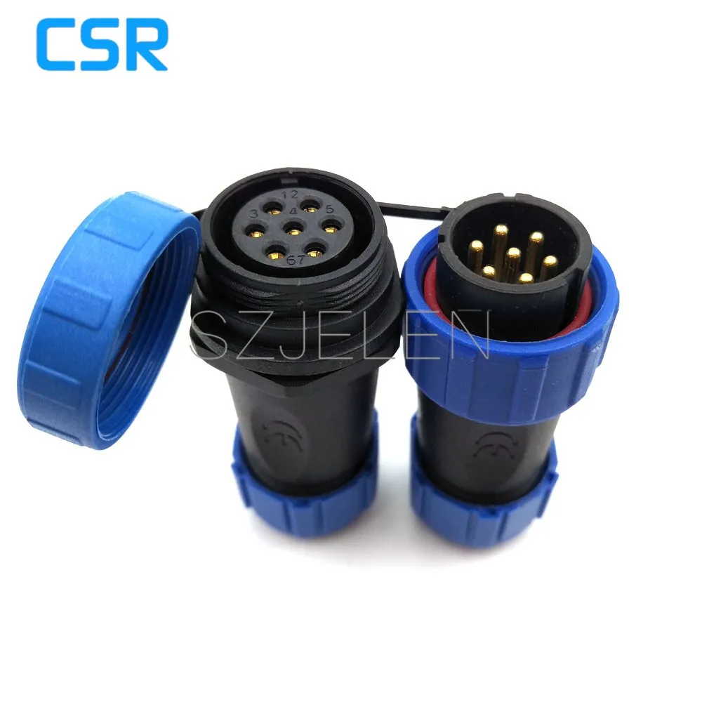 SP2110/P7-S7, 7 pin Waterproof connector , Air connector, 7 pin plug ...