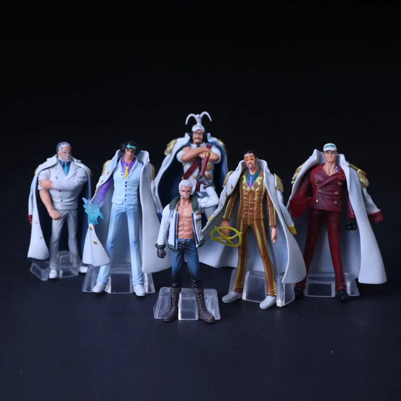 New Hot 6pcsset One Piece Generaladmiral Kuzan Sengoku Sakazuki Action Figure Toys Doll