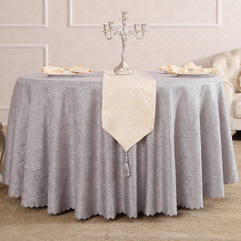 quality jacquard restaurant hotel round table cloth for weddings ...