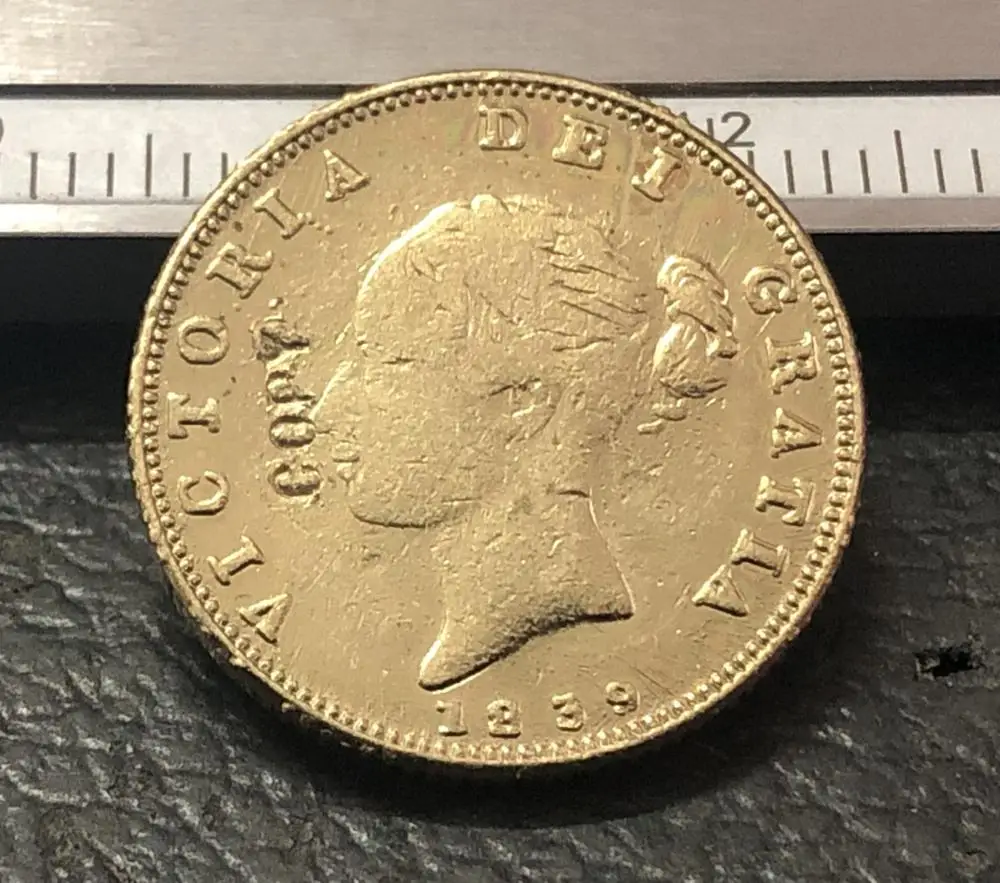 1839 สหราชอาณาจักร 1/2 Sovereign Gold Plated สำเนาเหรียญ|coin coins ...