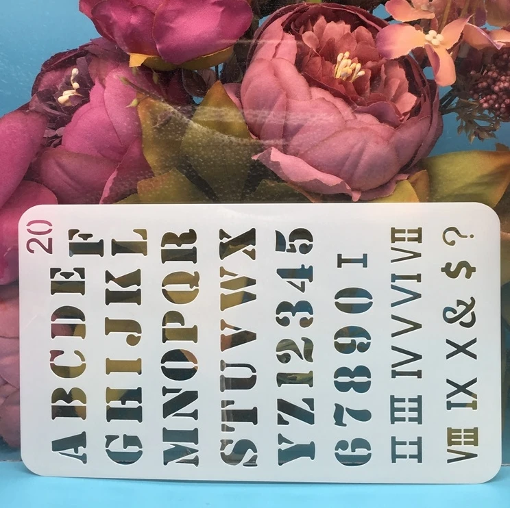 A6 Alphabet Letters 20 DIY Craft Layering Stencils Wall Painting ...