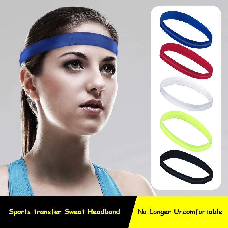 Women Men Yoga Hair Bands Sports Headband Anti Slip Elastic Sweatband