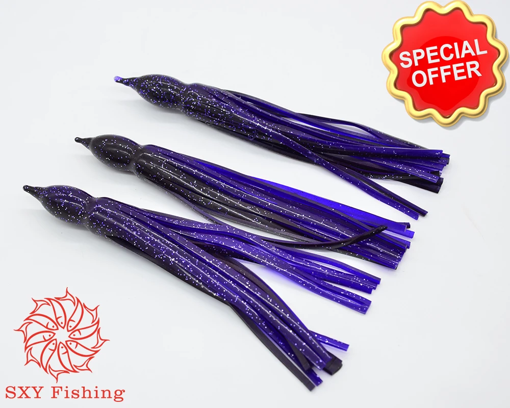 Sxy Fishing 6 Inch Octopus & Squid Seawater Fishing Bait Trolling Bait ...