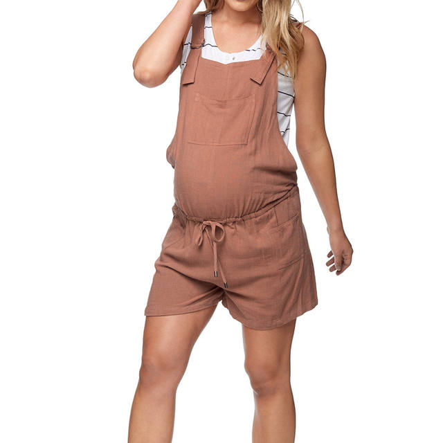 Casual Stretch Sleeveless Maternity Romper