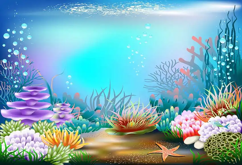 Under Sea Starfish Photography Backdrop Corals Ariel Princess Little ...
