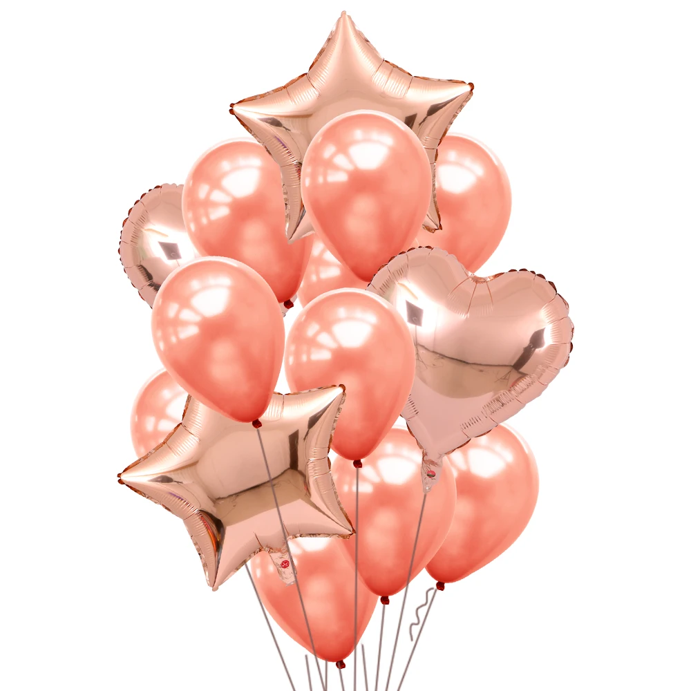 Aliexpress.com : Buy 12pcs Rose Gold Birthday Balloons 18 Inch Peach ...