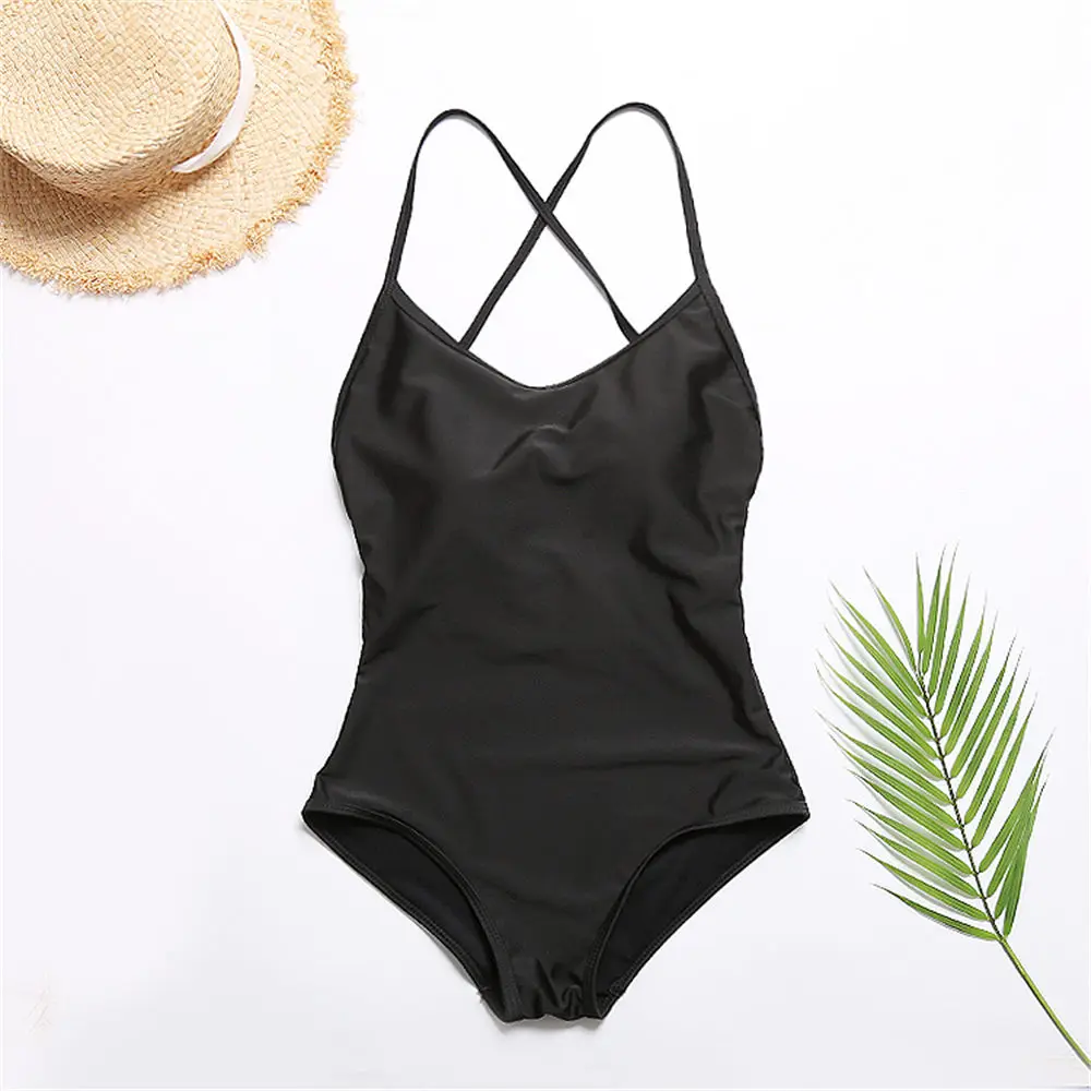 Sexy High Cut One Piece Swimsuit Women Solid Swimwear Ruffle Monokini ...