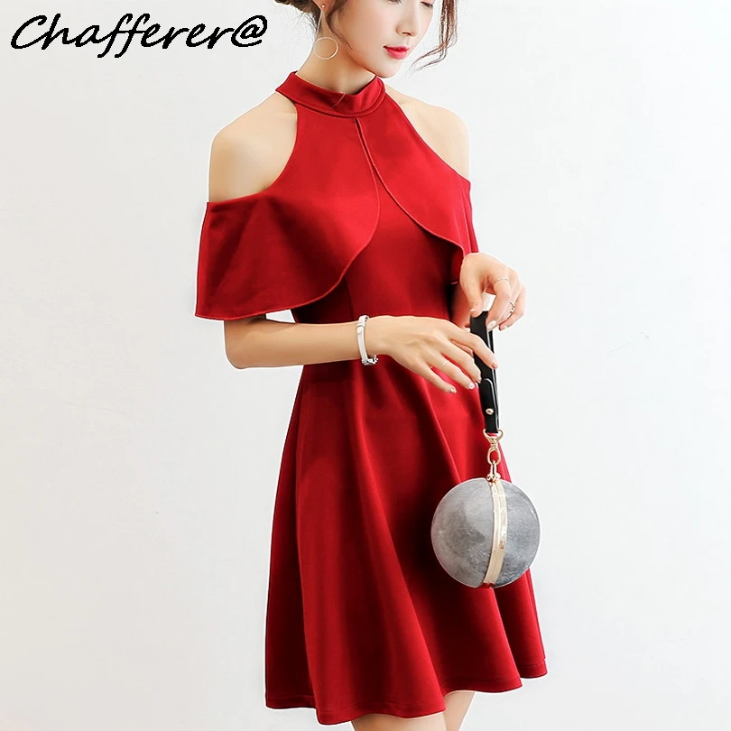 Chafferer 2018 D'été Off Épaule Plus La Taille Parti Rouge Sexy Robe ...