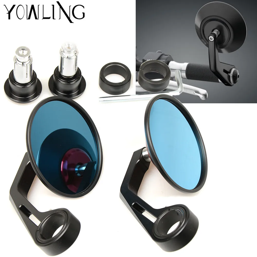 Universal 7 8 Rear View Mirror Motorcycle Motorbike Cafe Racer Grip