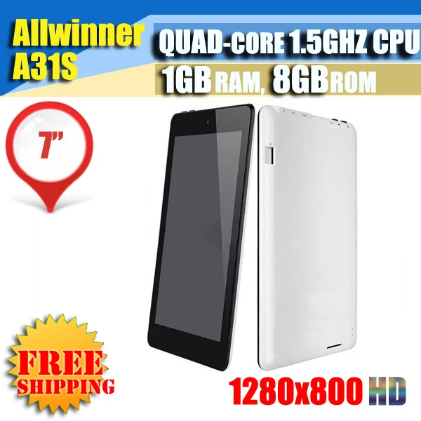 Allwinner A31 A31S Quad Core Tablet 7 inch 1.5Ghz Tablet PC 1GB RAM 8G ...