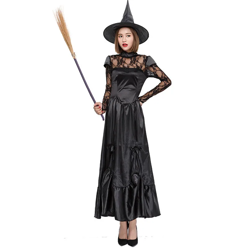 Aliexpress.com : Buy Black Halloween Cosplay Dress Medieval Witch ...