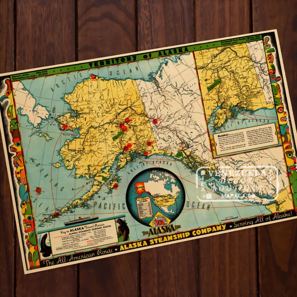 The Sale Of Alaska Segmentation Maps Classic Vintage Retro Kraft ...
