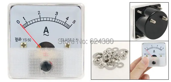 Ac 0-5a 5a Analog Ammeter Panel Amp Current Meter Gauge Amperemeter ...