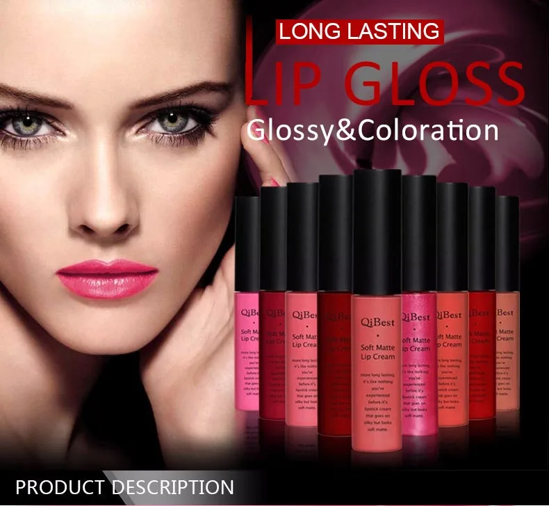 Qibest 12pcs/Lot Soft Matte Lip Cream Makeup Lip Gloss High Quality ...