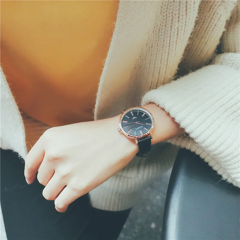 Simple Exquisite Women Casual Watches Female Rose Gold Dial Ulta Thin ...