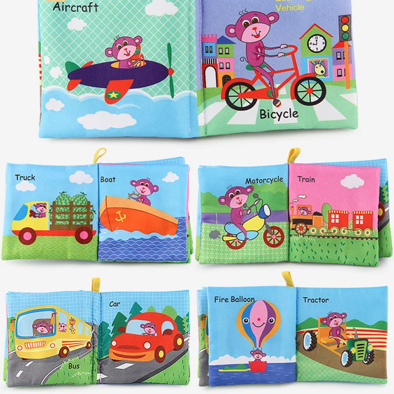 Do Dower 1pcs 5 Pages Soft Cloth Books Baby Rustle Sound Infant ...