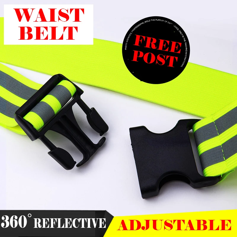 Hi vis viz Elastic belt reflection waist belt adjustable size belt ...