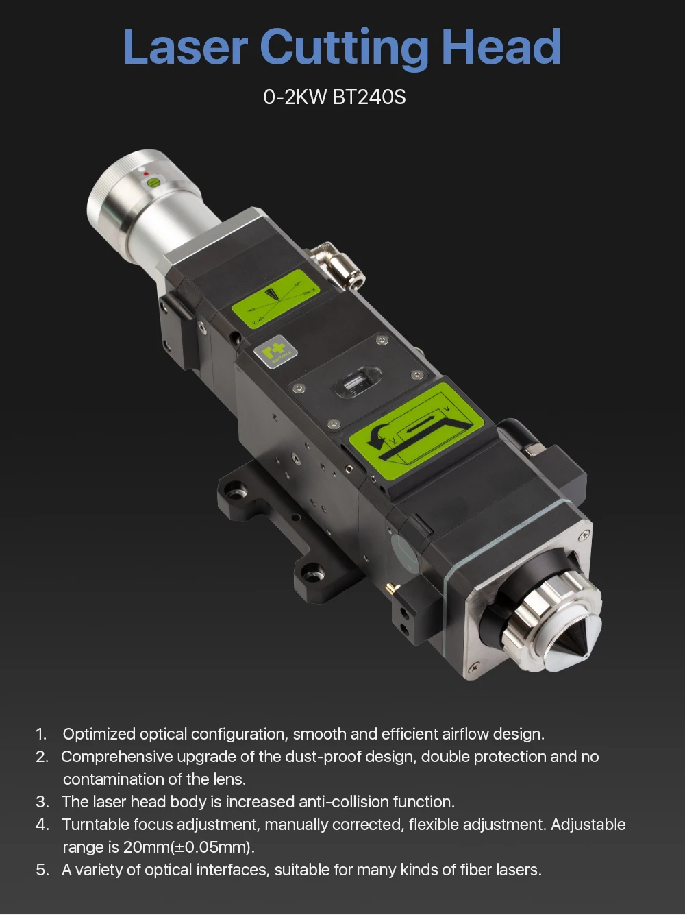 Raytools BT240S 0 3.3kw Fiber Laser Cutting Head BT240 2000W for Raycus ...