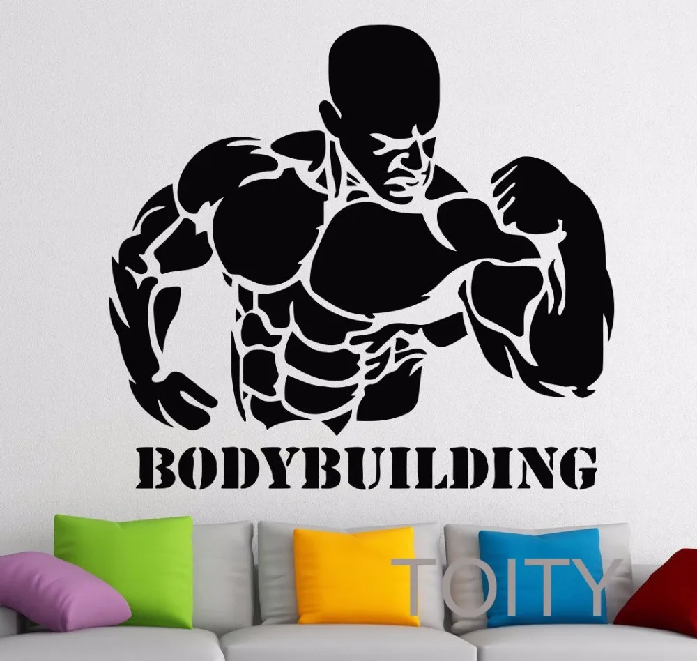 Bodybuilder Gym Fitness Coach Sport Muscles Wall Sticker Vinyl Decal