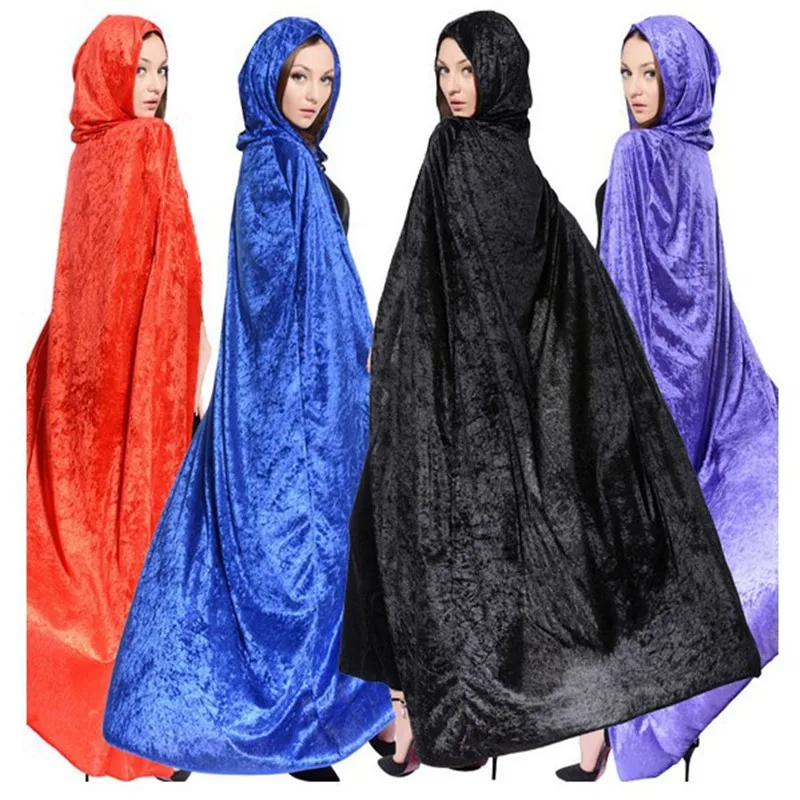 Halloween Gothic Witch Genius Horror Wicca Satin Cloak Costumes For ...