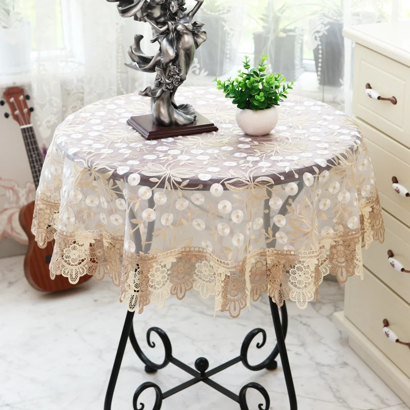 2018 New Cotton Line Table Cloth Lace Edge Rectangular Table Cloth Home ...