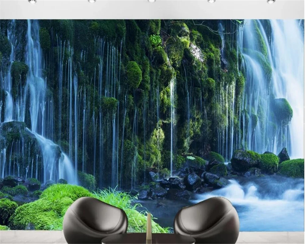 Beibehang Photo 3d Wallpaper Natural Scenery Mountain Stream Waterfall ...