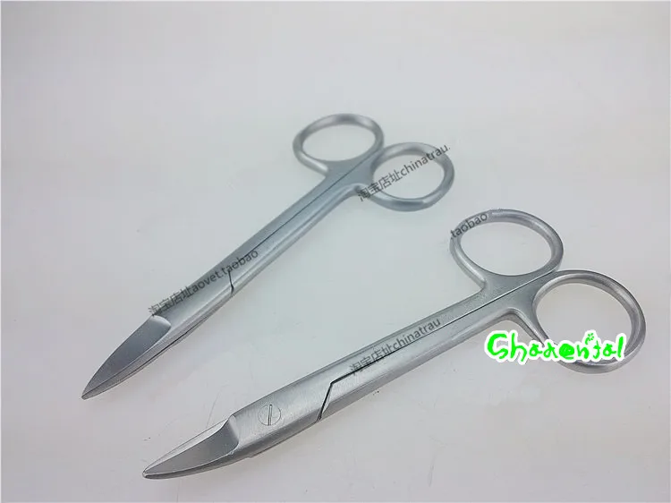 1Pc Dental stainless steel scissors straight and bend pointed scissors ...