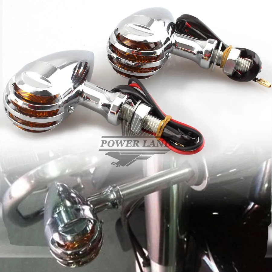 Chrome Aluminum Bullet Style Grill Mask Turn Signals Amber Lights ...