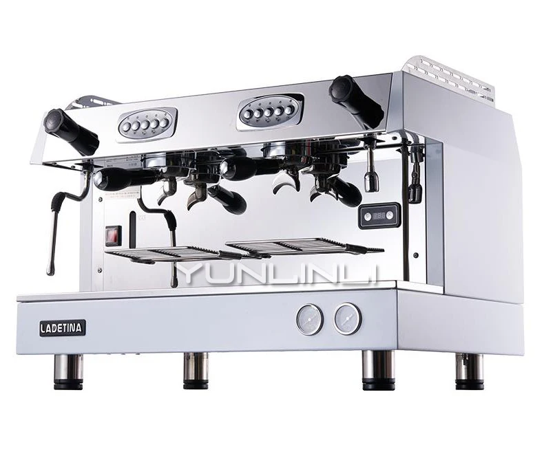 Commercial Semi-Automatic Espresso Machine Double-headed Italian Coffee ...