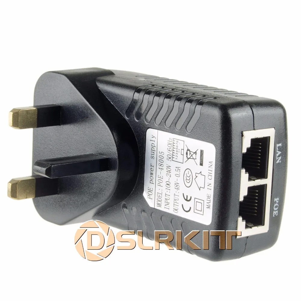 British Standard 48v 0 5a Poe Injector Power Over Ethernet Adapter For