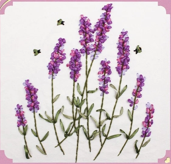 Sewing & Needlecraft Hand embroidery kit Lavender Ribbon embroidery DIY ...