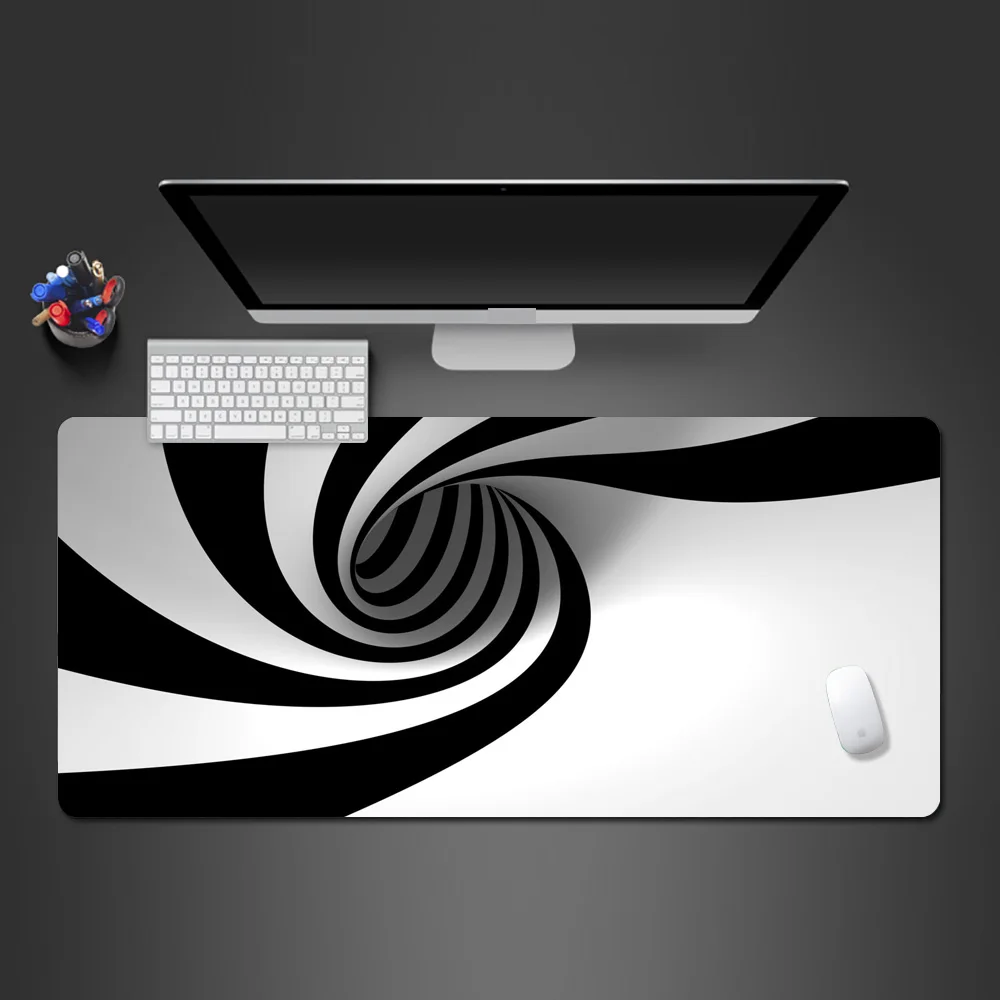 Black And White Whirlpool Mouse Pad Super Print Good Quality Washable ...