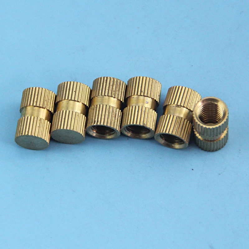 20pcs M6 blind hole single pass knurled nut brass embedded copper ... 20pcs M6 blind hole single pass knurled nut brass embedded copper ...