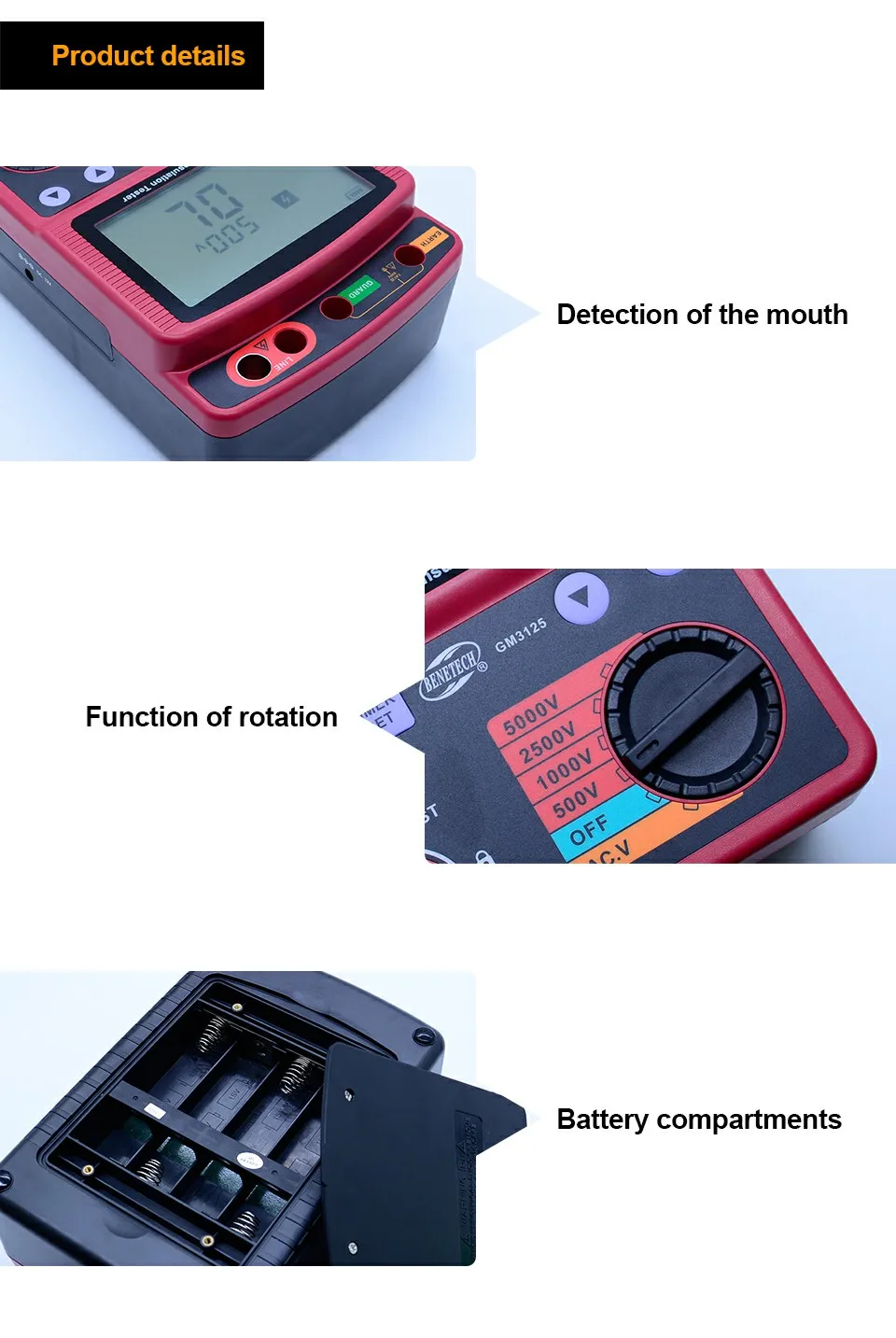 Купить benetech 100% оригинал gm3125 цифровой сопротивление изоляции ...