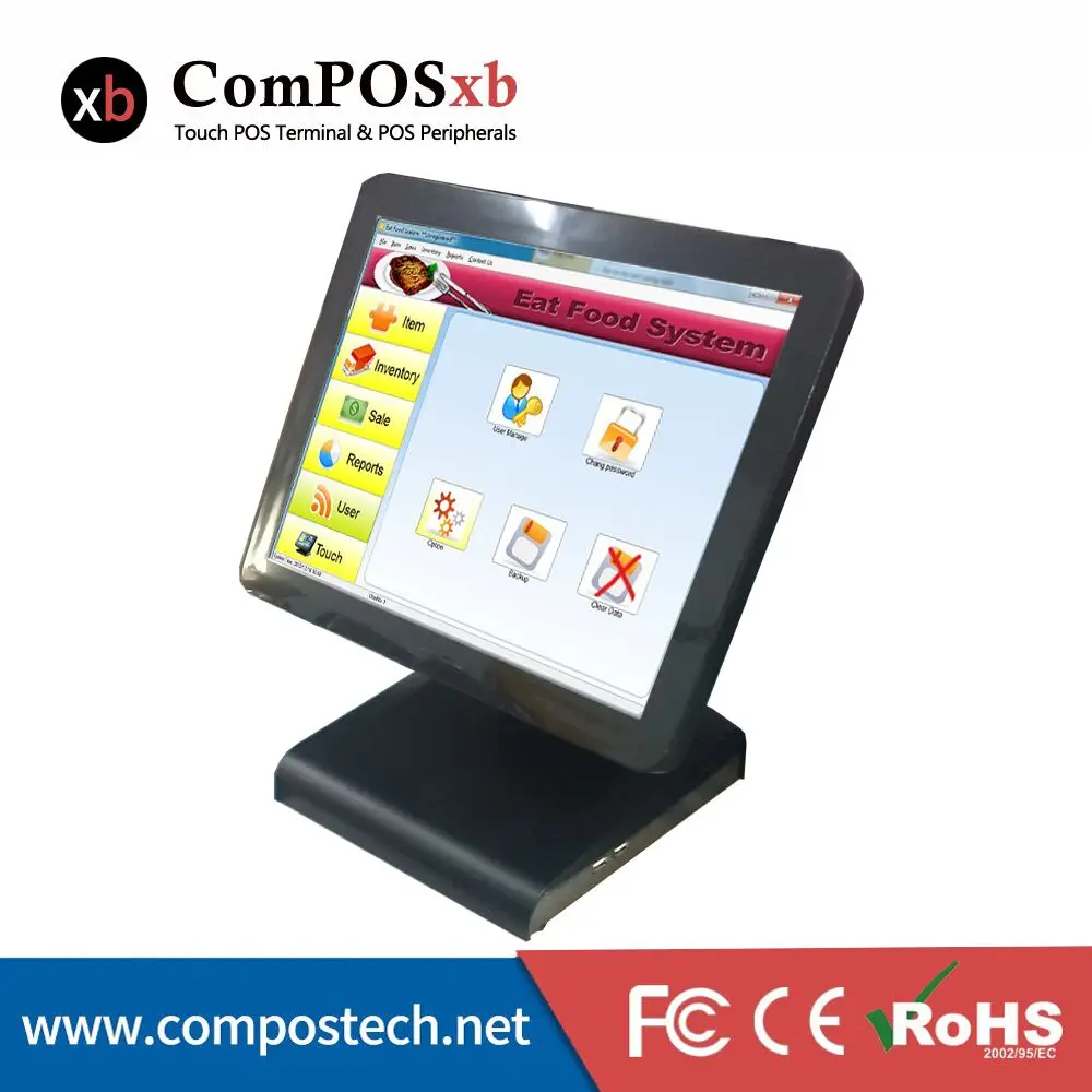 Monitor de pantalla táctil de 15 ", sistema POS todo en uno, caja ...
