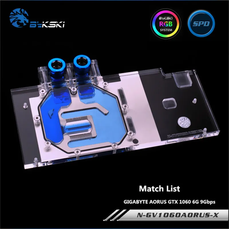Bykski Full Coverage GPU Water Block For GIGABYTE AORUS GTX 1060 6G 9Gbps Graphics Card N ...