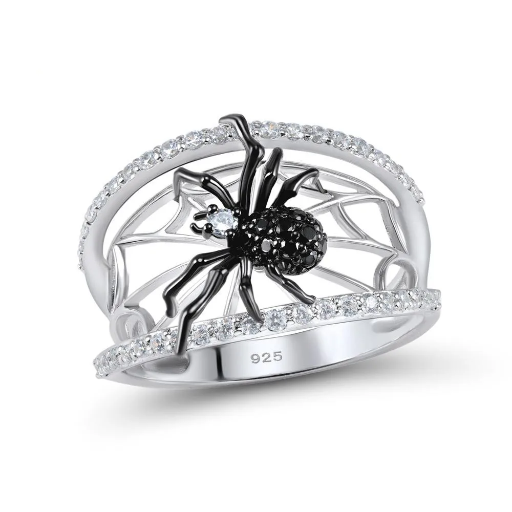 Coolfel Silver Spider Ring For Women 925 Sterling Silver Fashion Rings ...
