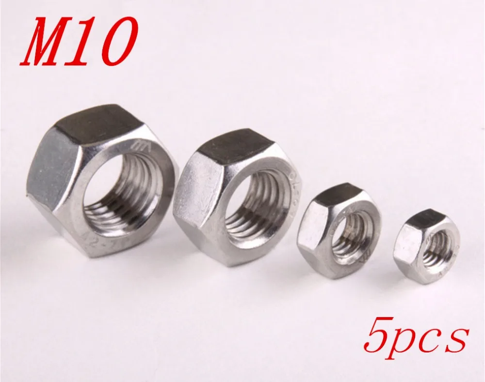 5pcs Lot Free Shipping Metric Thread M10 304 Stainless Steel Hexagon 5pcs Lot Free Shipping Metric Thread M10 304 Stainless Steel Hexagon
